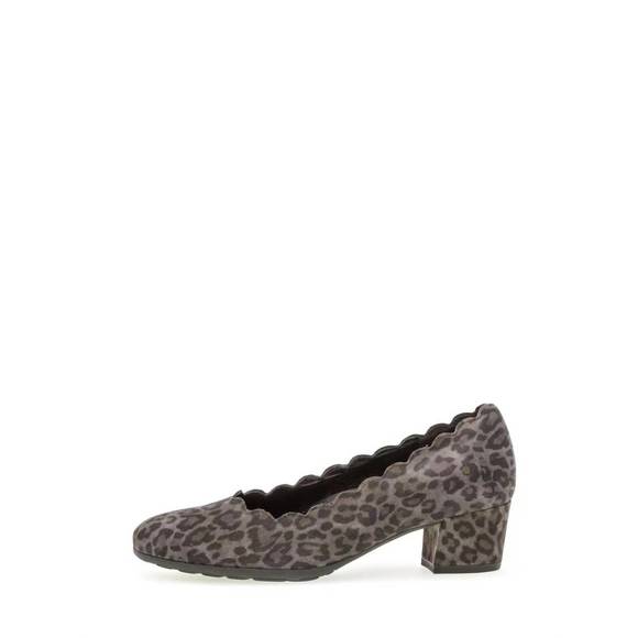 Gabor | Shoes | New Gabor Women Scalloped Block Heel In Anthracite ...